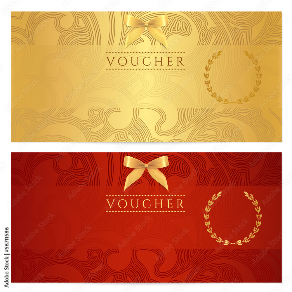 Voucher, Gift certificate, Coupon, Ticket. Filigree pattern Stock ...