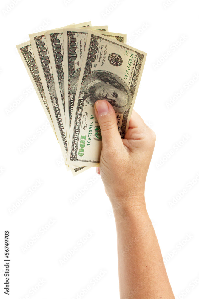 hand holding dollars Stock Photo | Adobe Stock