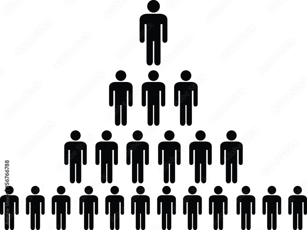 Human pictogram pyramid illustrated on white Stock Vector | Adobe Stock