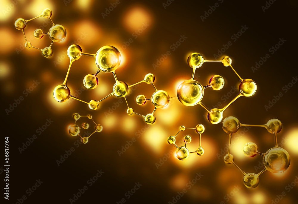 Gold molecule dna cell illustration Stock Illustration | Adobe Stock
