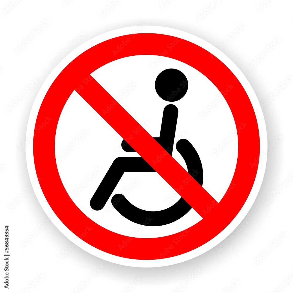 sticker of no wheelchair sign Stock Illustration | Adobe Stock