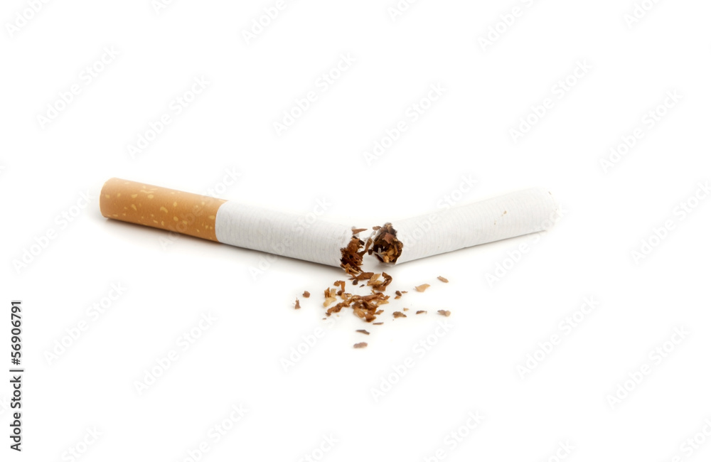 Stop smoking on white background. Stock Photo | Adobe Stock