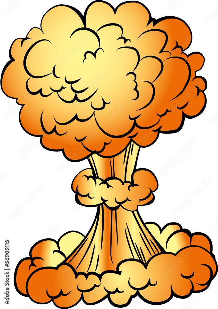 Cartoon nuclear explosion Stock Vector | Adobe Stock