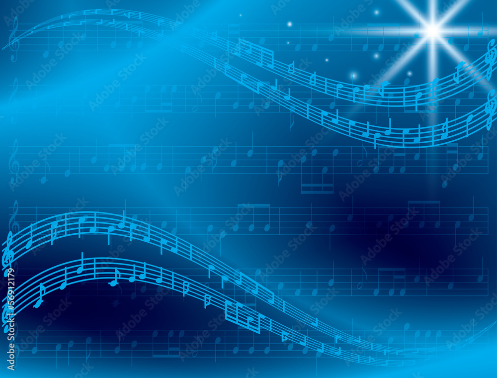abstract blue music background with star - vector Stock Vector | Adobe ...