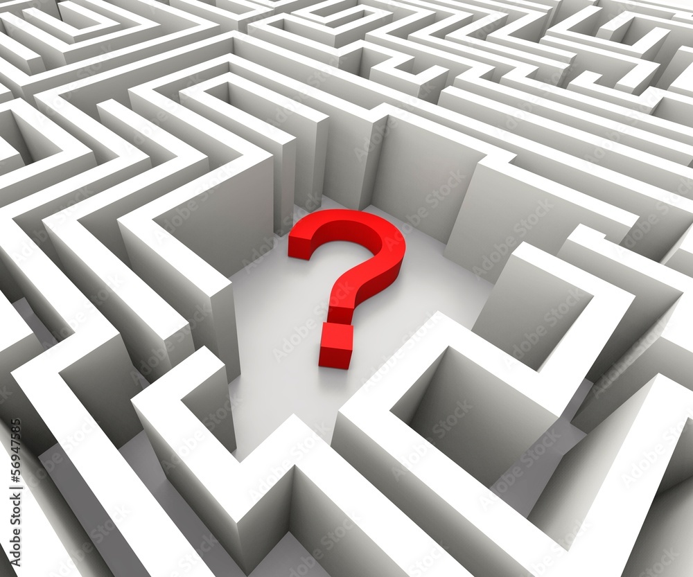 Question Mark In Maze Shows Confusion Stock Illustration | Adobe Stock