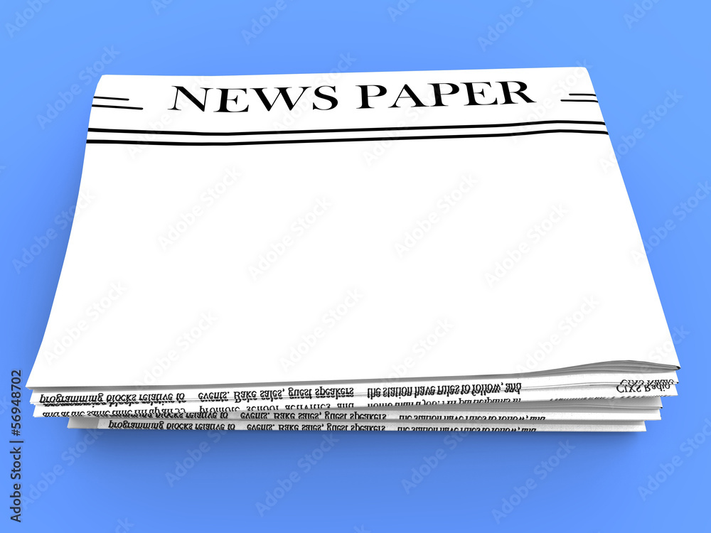 Blank Newspaper With Copy Space Shows News Media Headline Stock ...