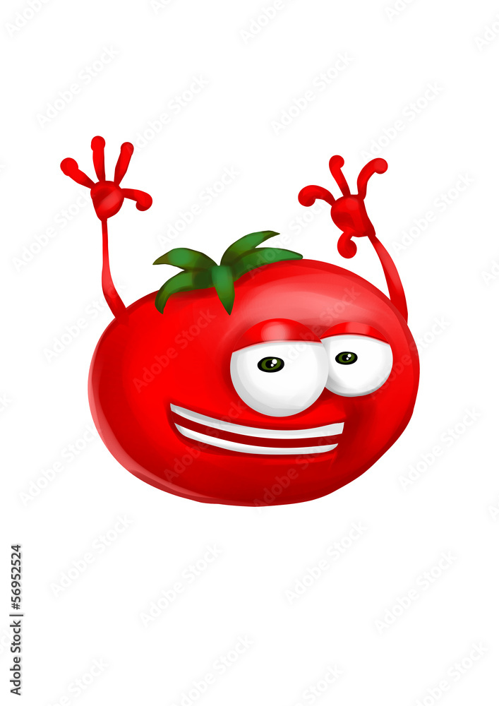 Happy tomato Stock Illustration | Adobe Stock