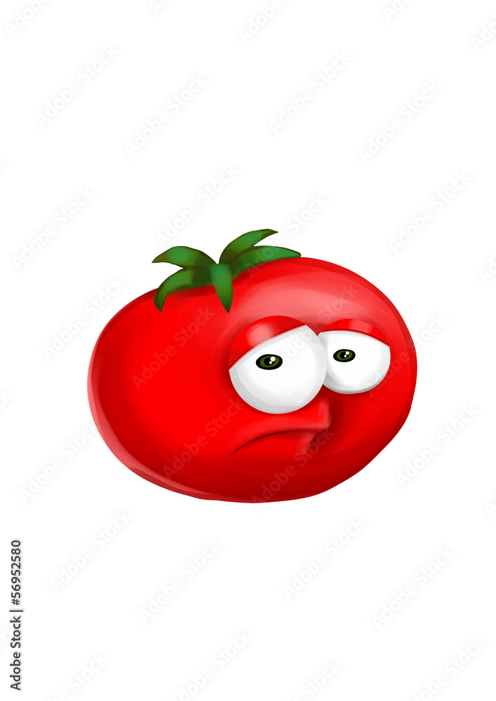 Sad tomato Stock Illustration | Adobe Stock