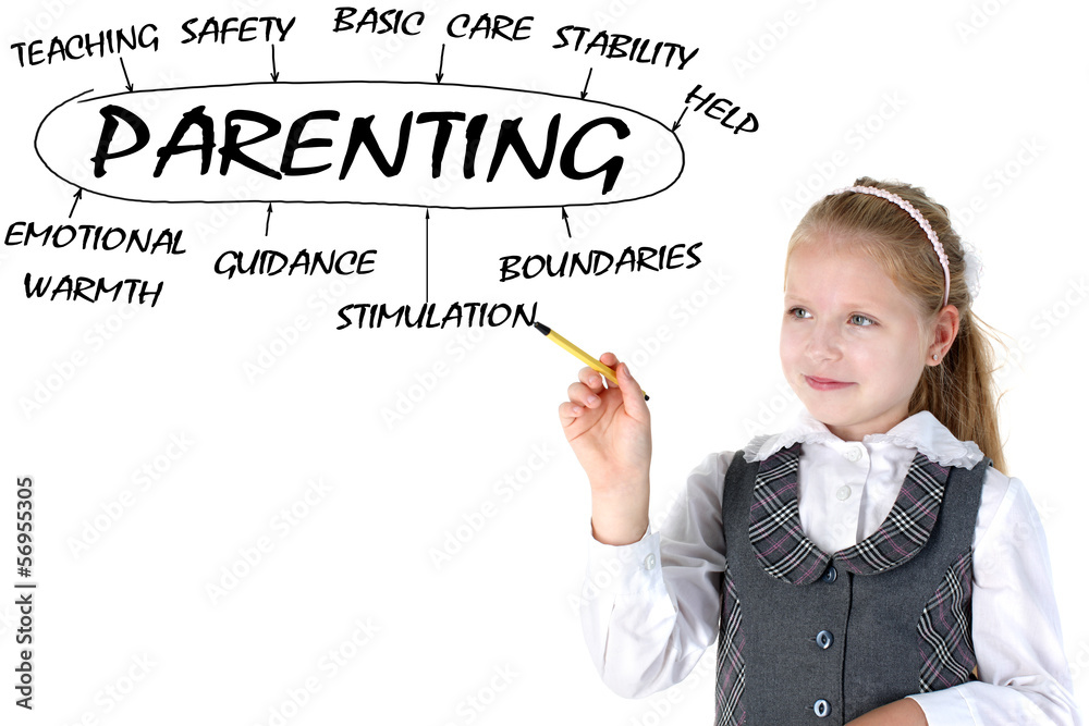 school girl drawing plan of parenting Stock Photo | Adobe Stock