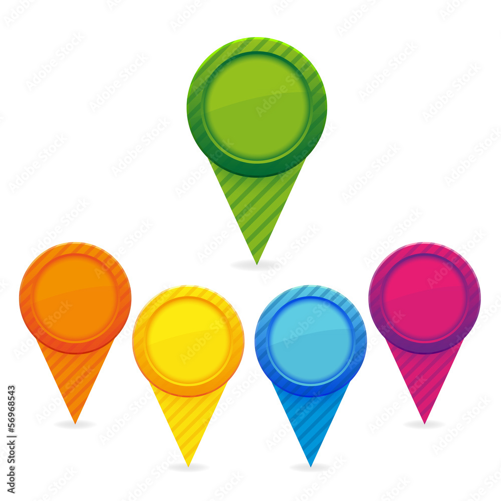 set of colorful map markers Stock Vector | Adobe Stock
