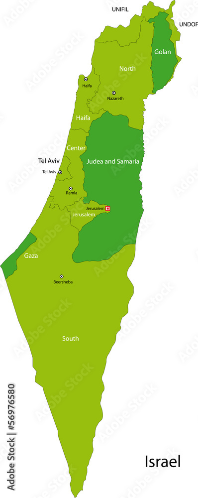 Green Israel map Stock Vector | Adobe Stock