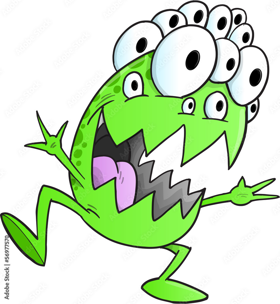 Silly Monster Alien Vector Illustration Art Stock Vector | Adobe Stock