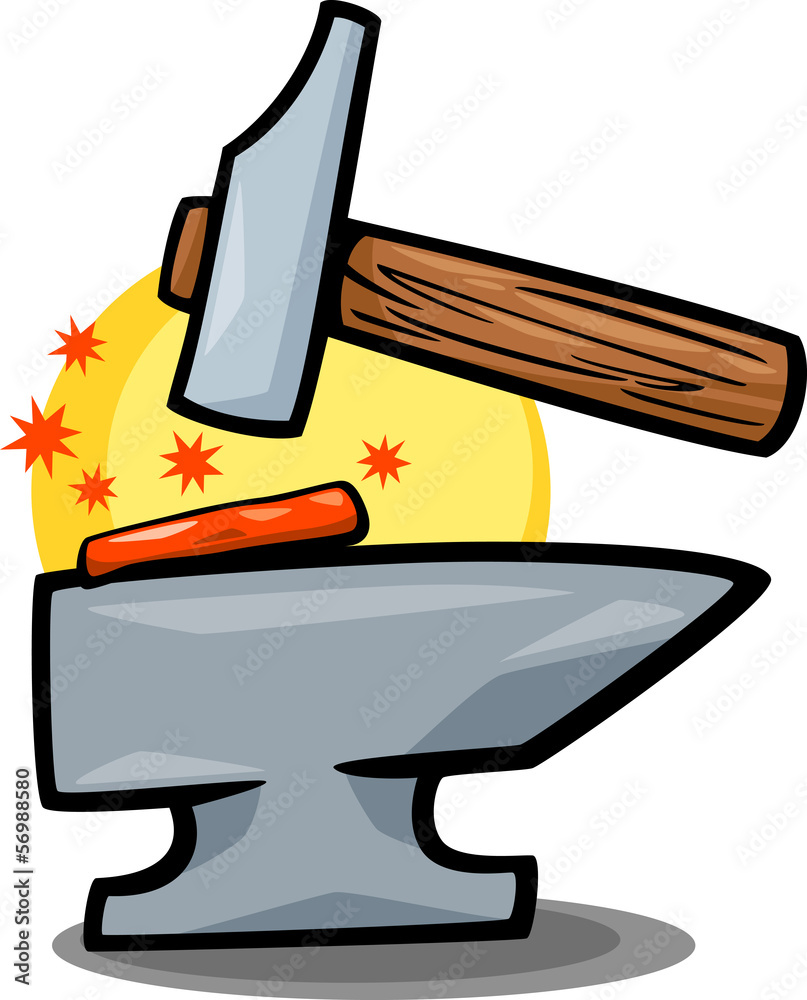 hammer and anvil clip art cartoon Stock Vector | Adobe Stock
