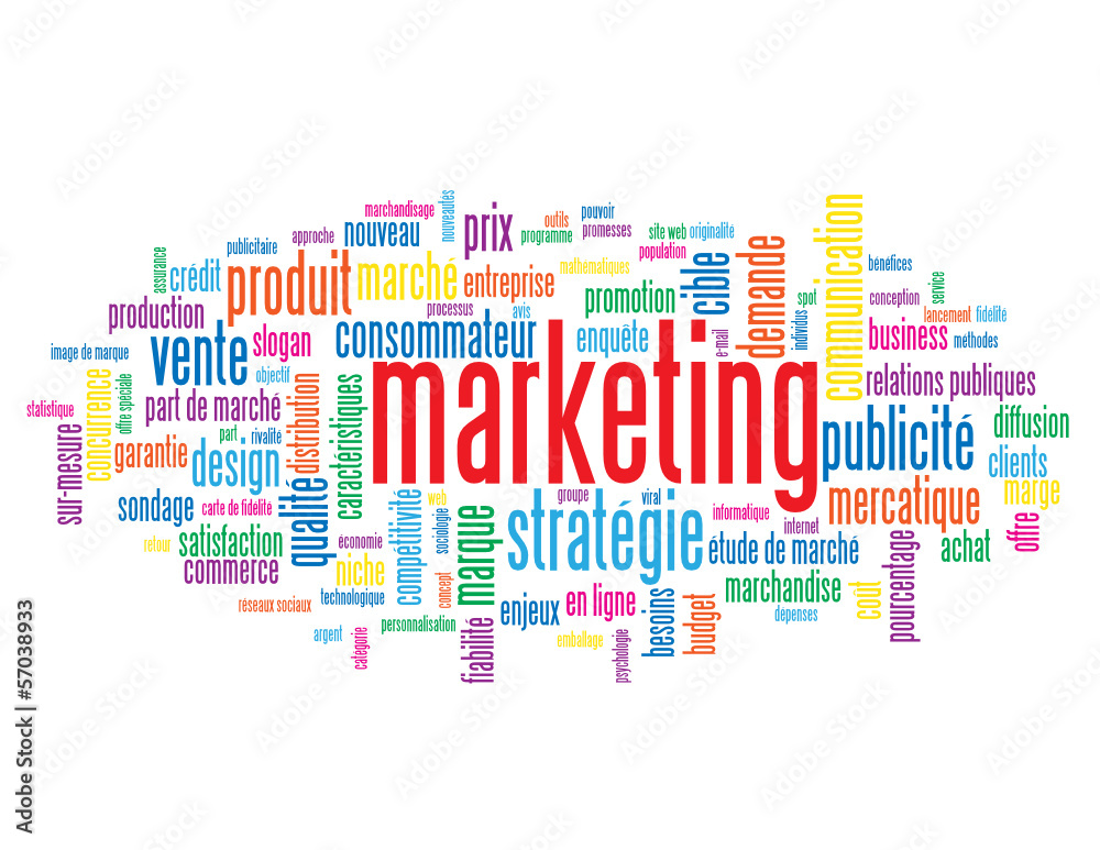 Vecteur Stock Nuage de Tags "MARKETING" (stratégie publicité communication) | Adobe Stock