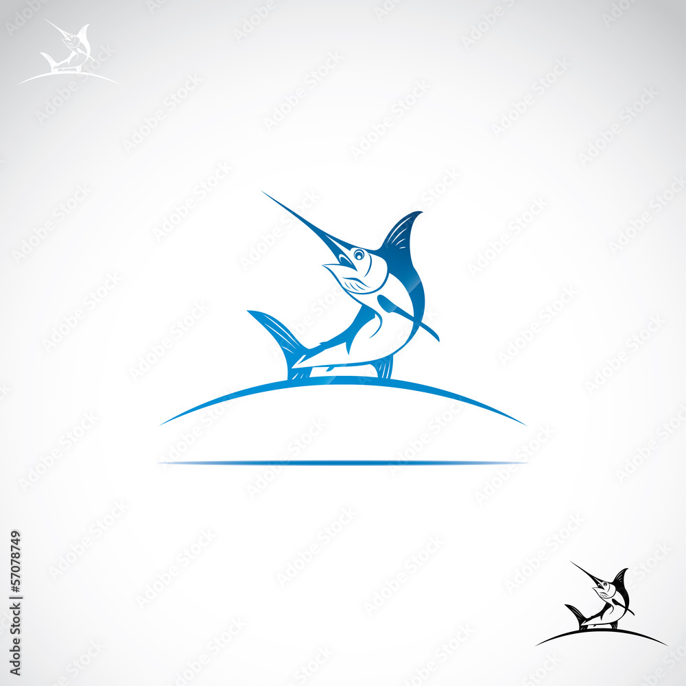 Marlin fish label Stock Vector | Adobe Stock