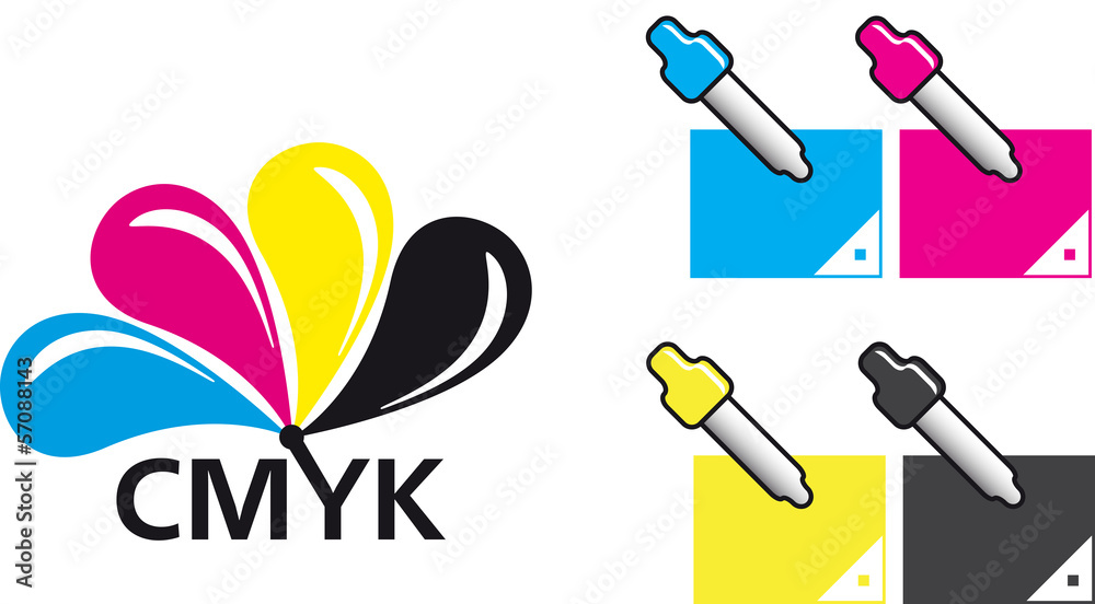 Color CMYK Icon Set Stock Vector | Adobe Stock
