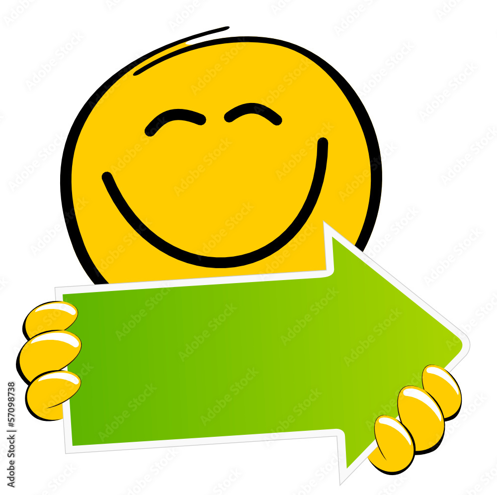 Smiley Pfeil grün Stock Vector | Adobe Stock