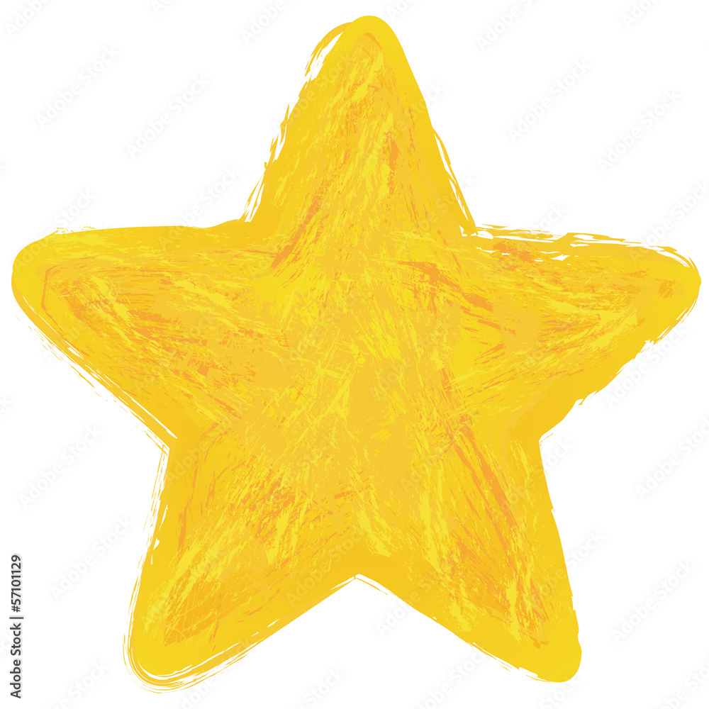 Gelber Stern - locker gezeichnet mit Textur, Vektor/freigestellt Stock ...