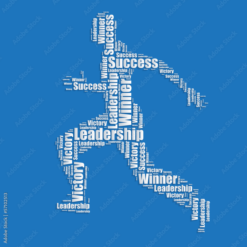 Running man Word cloud typography text word art vector illustrat Stock ...
