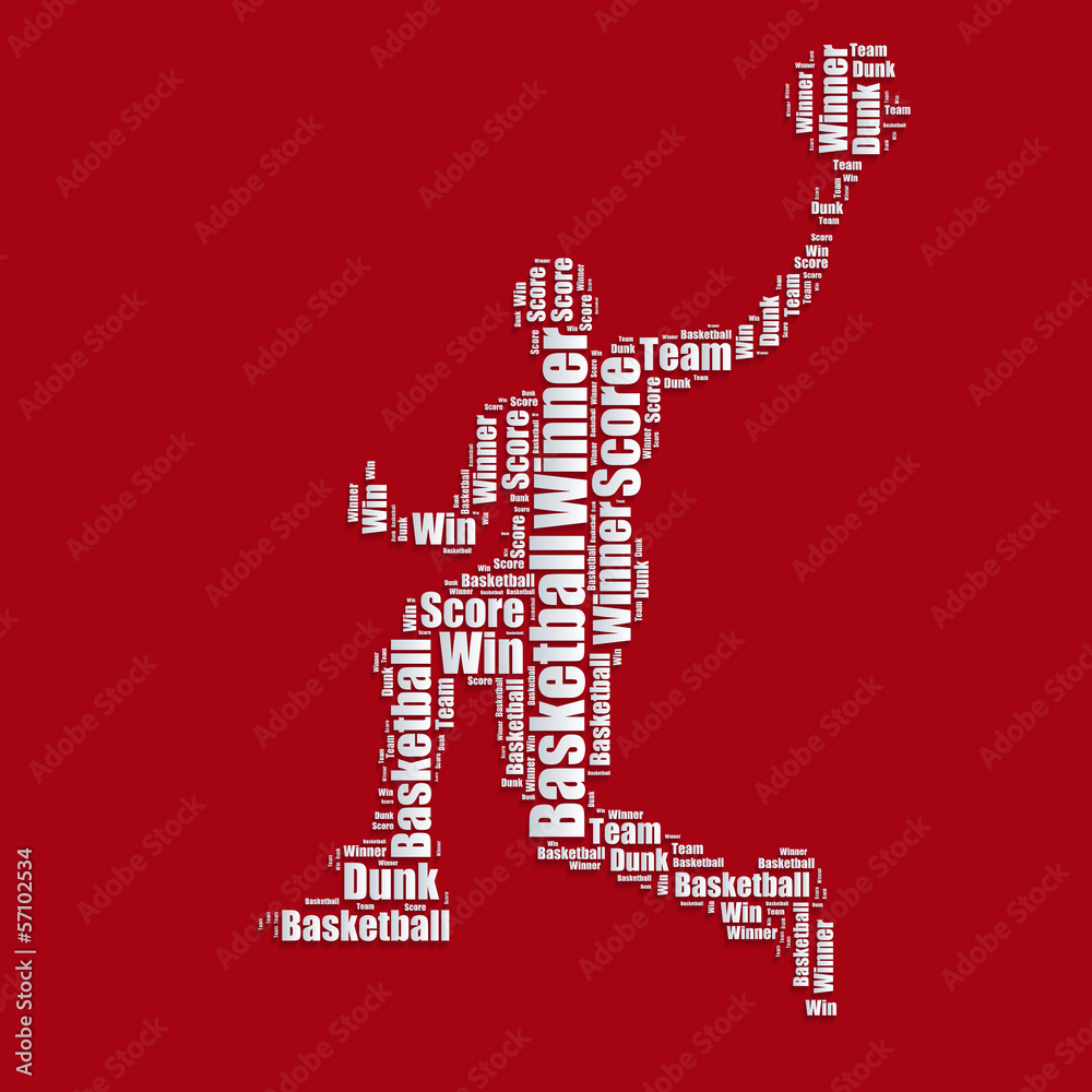 Basketball Word cloud typography text word art vector illustrati Stock ...