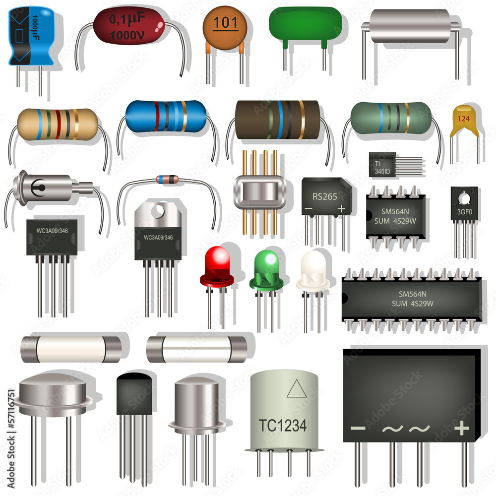 electronic components Stock Vector | Adobe Stock