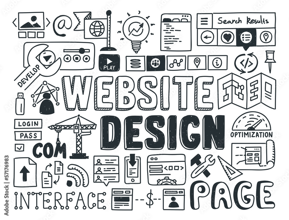 Website design doodle elements Stock Vector | Adobe Stock