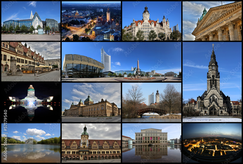 Leipzig - Collage Stock-Foto | Adobe Stock