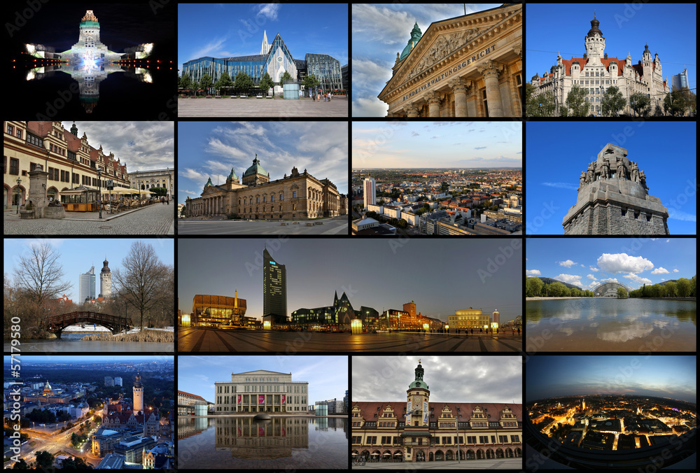 Leipzig Collage Stock-Foto | Adobe Stock