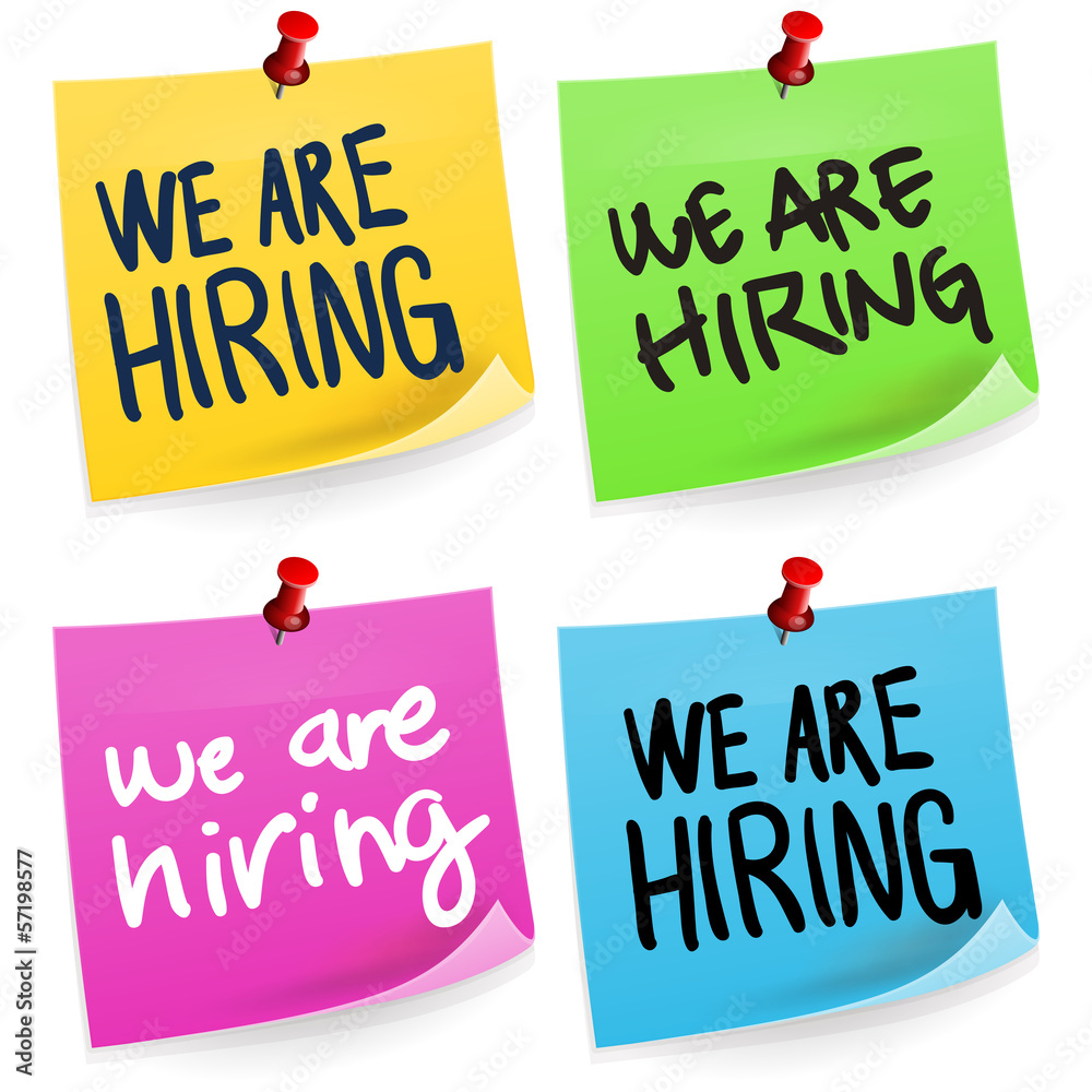 We Are Hiring Sticky Note Stock Vector | Adobe Stock
