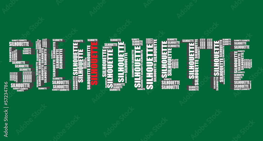silhouette typography 3d text word art vector illustration word Stock ...