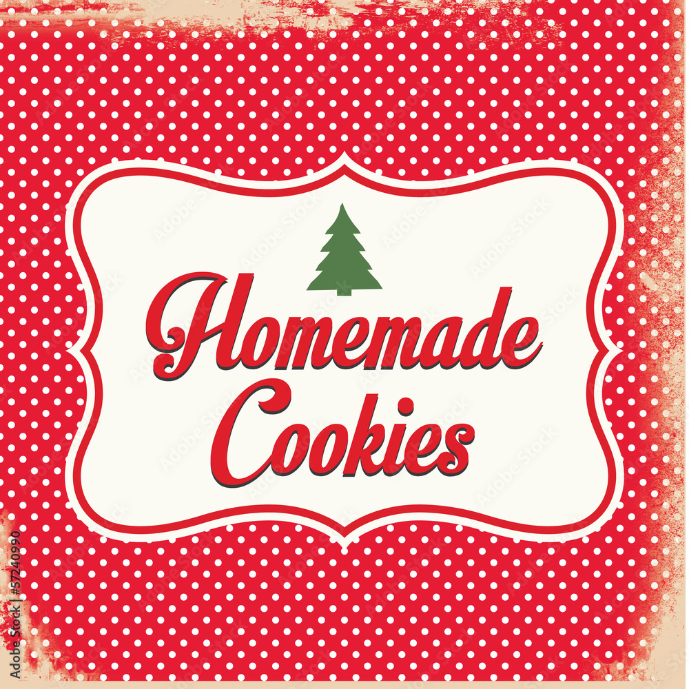 Retro Homemade Christmas Cookies Sign Stock Vector | Adobe Stock