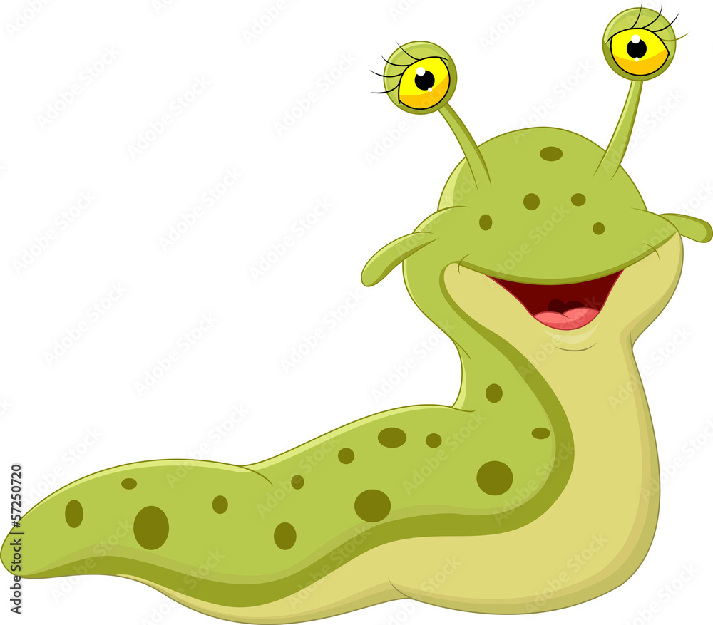 Cute slug cartoon Stock Vector | Adobe Stock
