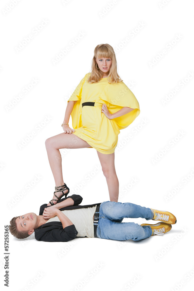 strong woman and weak man Stock Photo | Adobe Stock