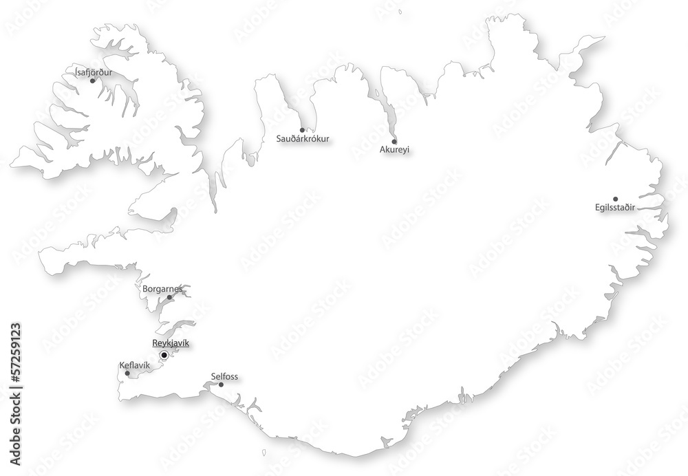 iceland map with towns names