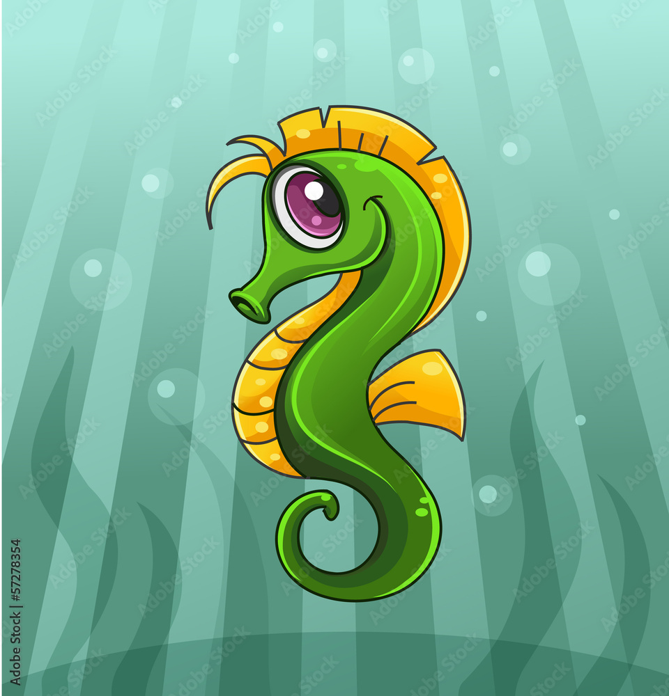 cartoon seahorse Stock Vector | Adobe Stock