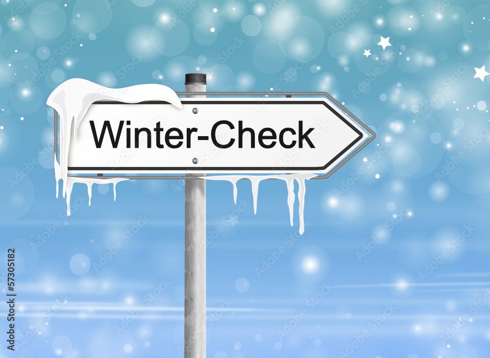 Verkehrszeichen Wintercheck Stock Vector | Adobe Stock