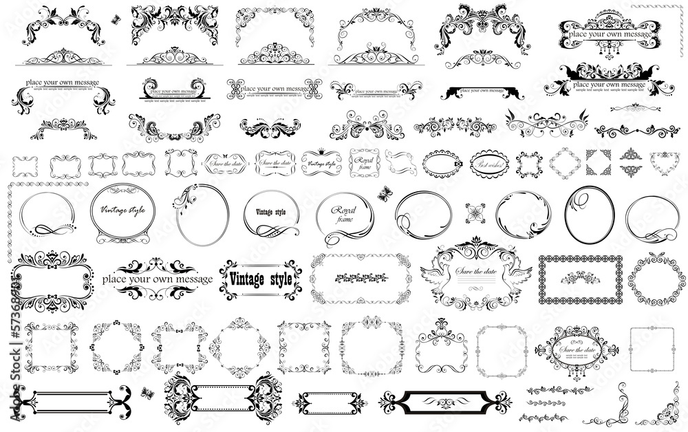 Vintage frames and heading for design Stock Vector | Adobe Stock