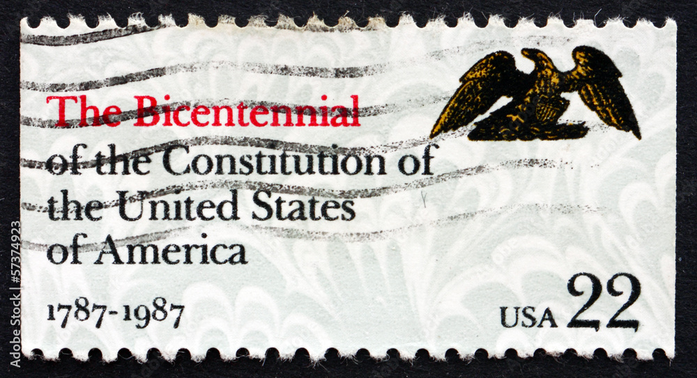 Postage stamp USA 1987 Bicentennial of the US Constitution Stock Photo ...