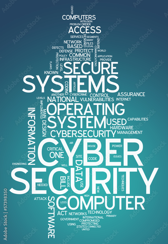Photo & Art Print Word Cloud "Cyber Security", mindscanner