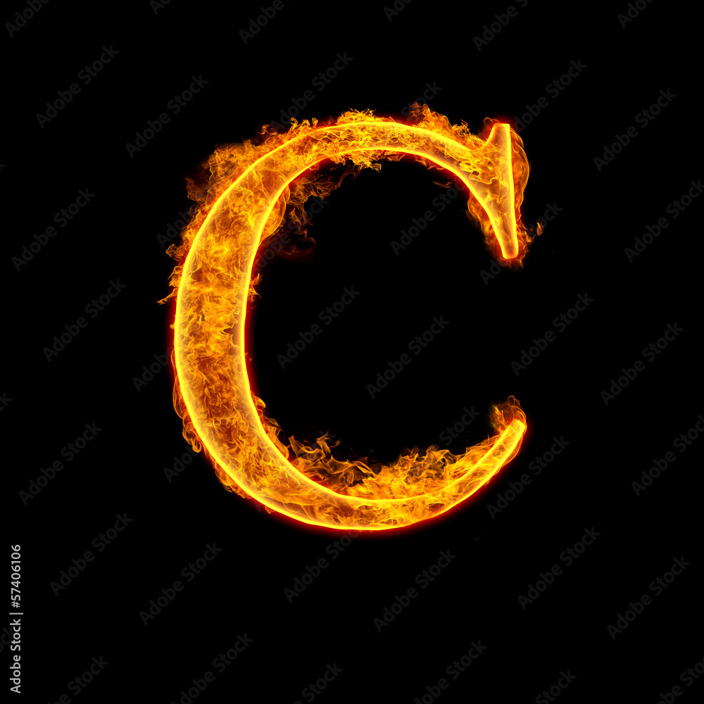 Fire alphabet letter C Stock Illustration | Adobe Stock