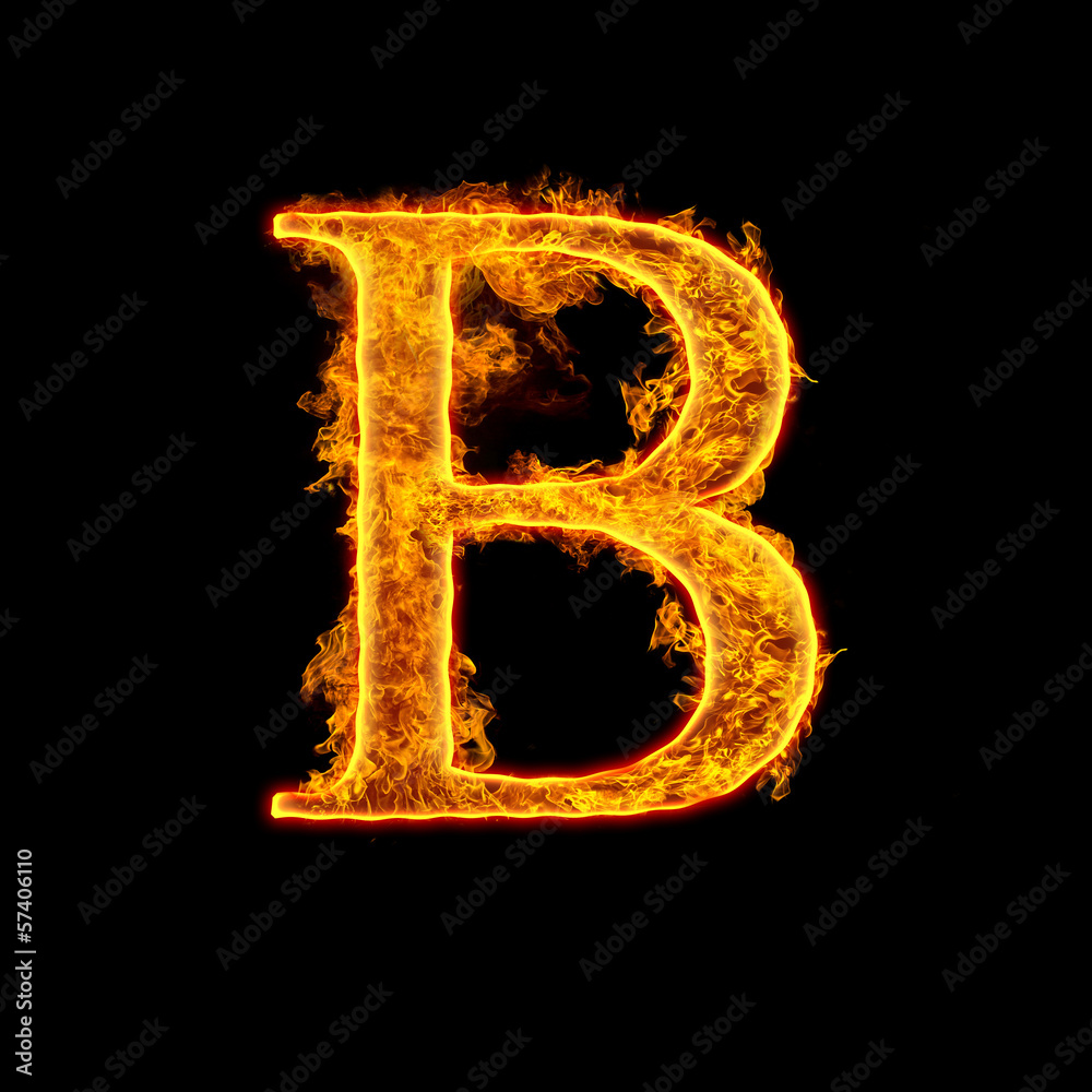 Fire alphabet letter B Stock Illustration | Adobe Stock