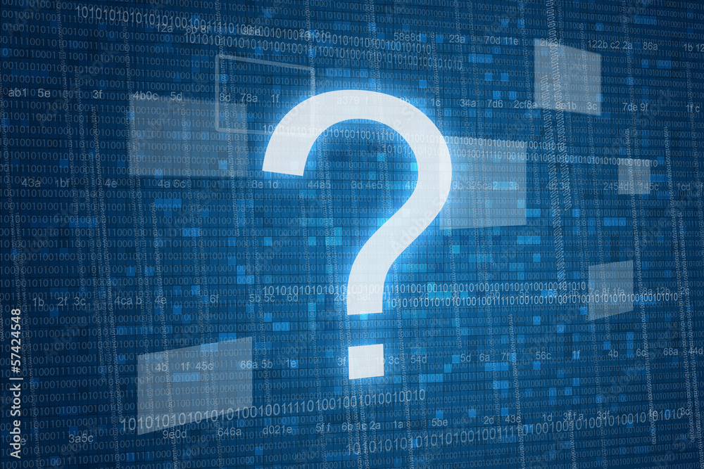 Question mark on digital background. Stock Photo | Adobe Stock
