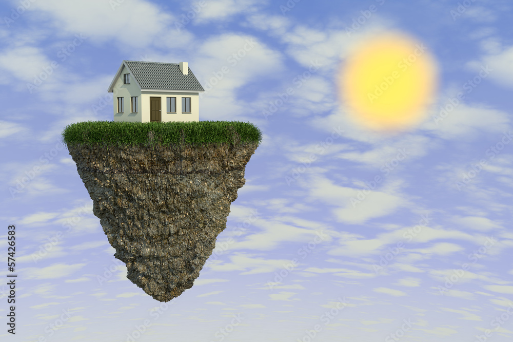 house on a rock Stock Illustration | Adobe Stock