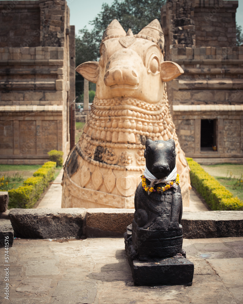 Statue of Nandi Bull at Hindu Temple. India Stock Photo | Adobe Stock