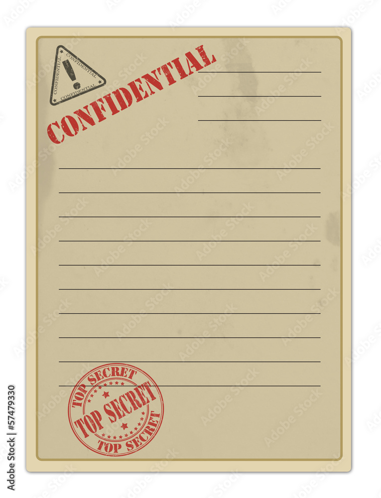 Old Top Secret Document Stock Vector | Adobe Stock