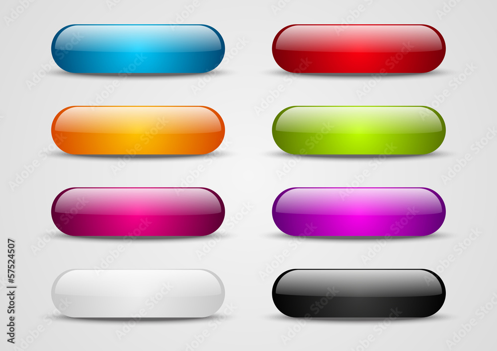Vecteur Stock Set of color glossy buttons | Adobe Stock