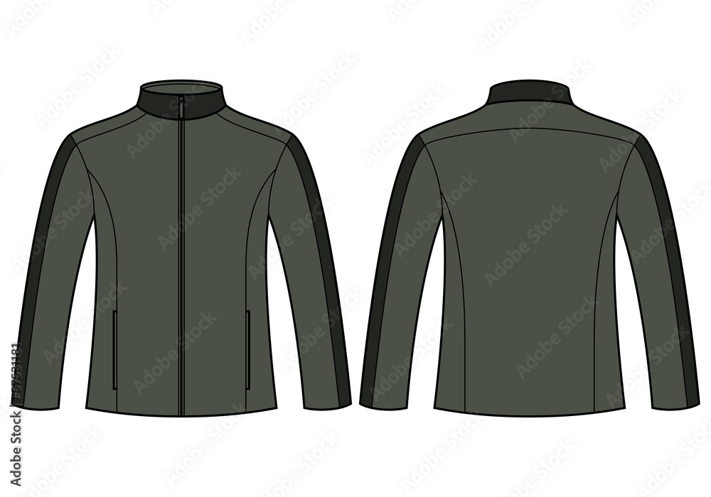 Jacket template - front and back Stock Vector | Adobe Stock