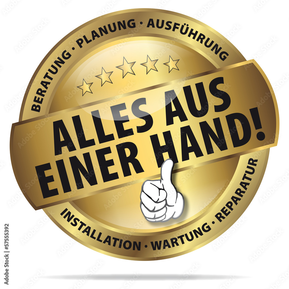 Alles aus einer Hand! - Beratung, Planung, Ausführung, Installa Stock-Vektorgrafik | Adobe Stock