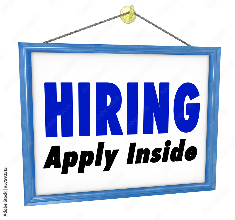 Hiring Window SIgn Apply Within Employment Interview Job Stock ...