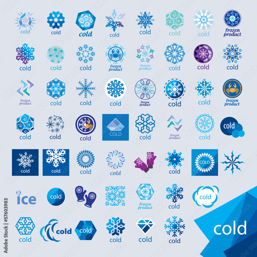 biggest collection of vector logos cold and frost Stock Vector | Adobe ...